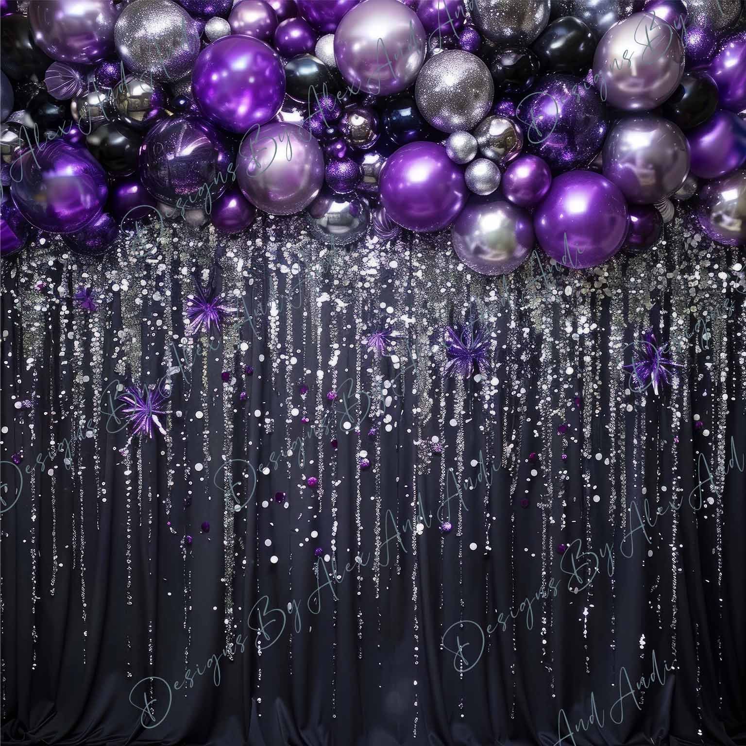 Purple Silver Celebrity Background Model Back Ground Booth Party Birth ...