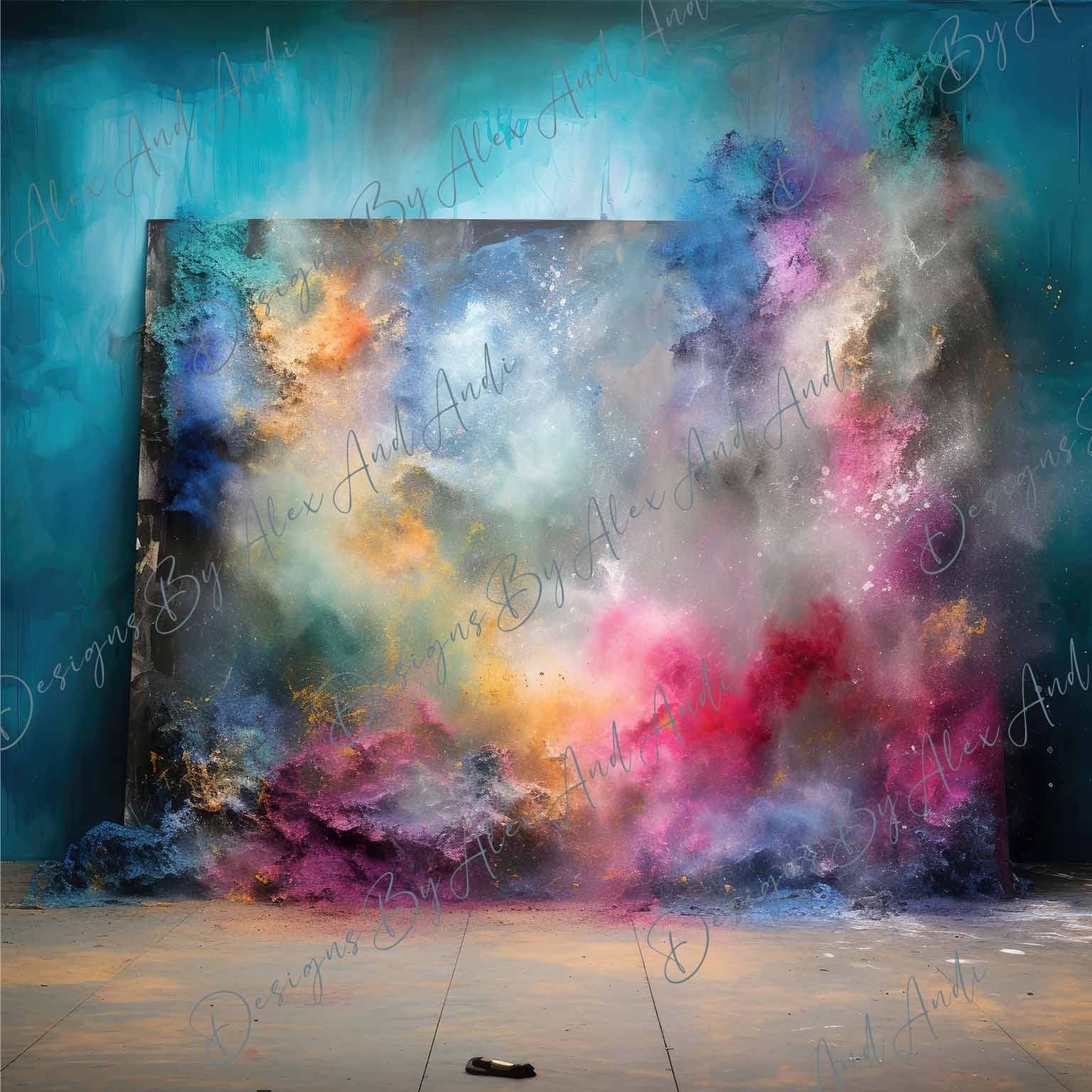 Paint Studio Digital Backdrop Overlay Background Birthday Child Photo ...