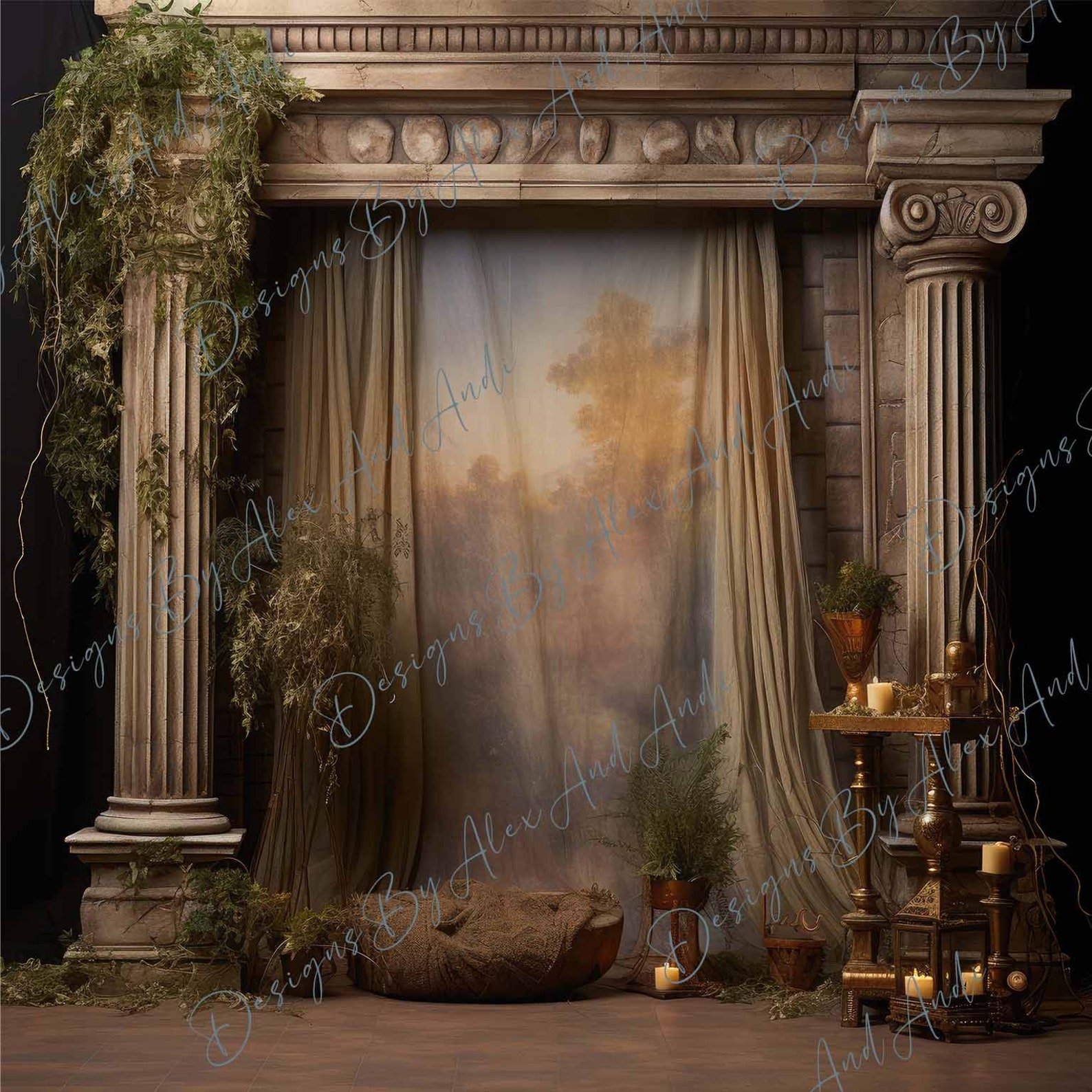 Ancient Greek Digital Backdrop Overlay Wedding Sweet 16 Background ...