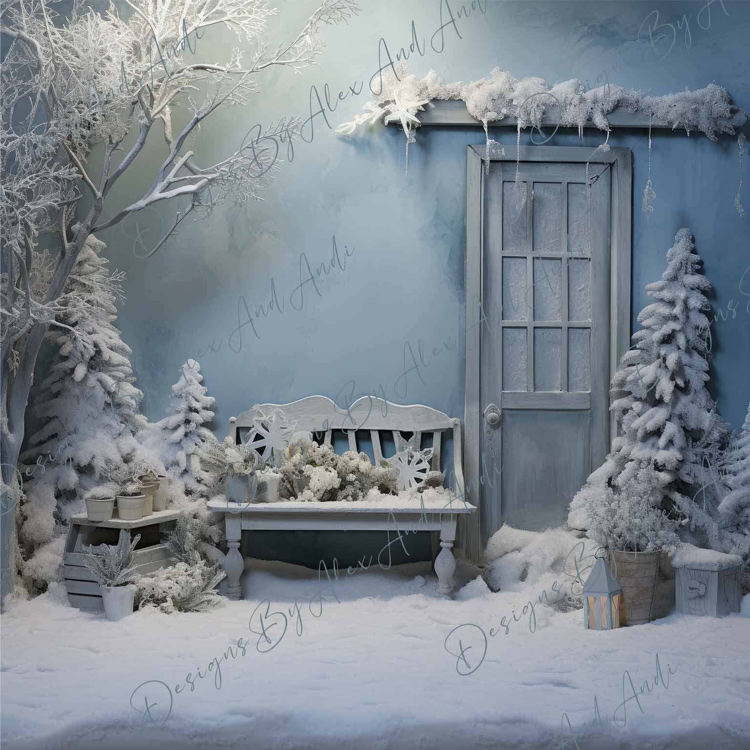 Winter Digital Backdrop Overlay Background American Flag Event Photo ...