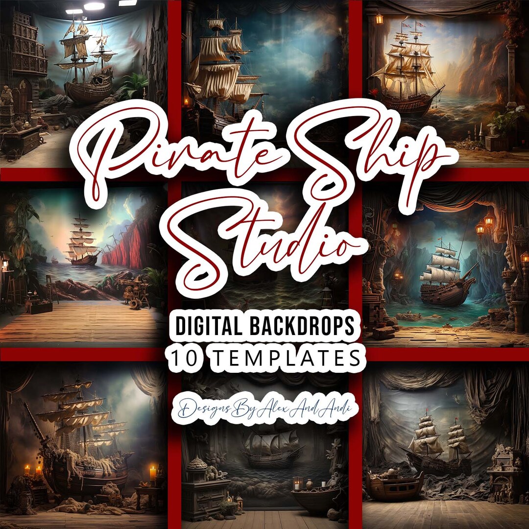 Pirate Ship Studio Backdrop Background Digital Birthday Child Photo ...