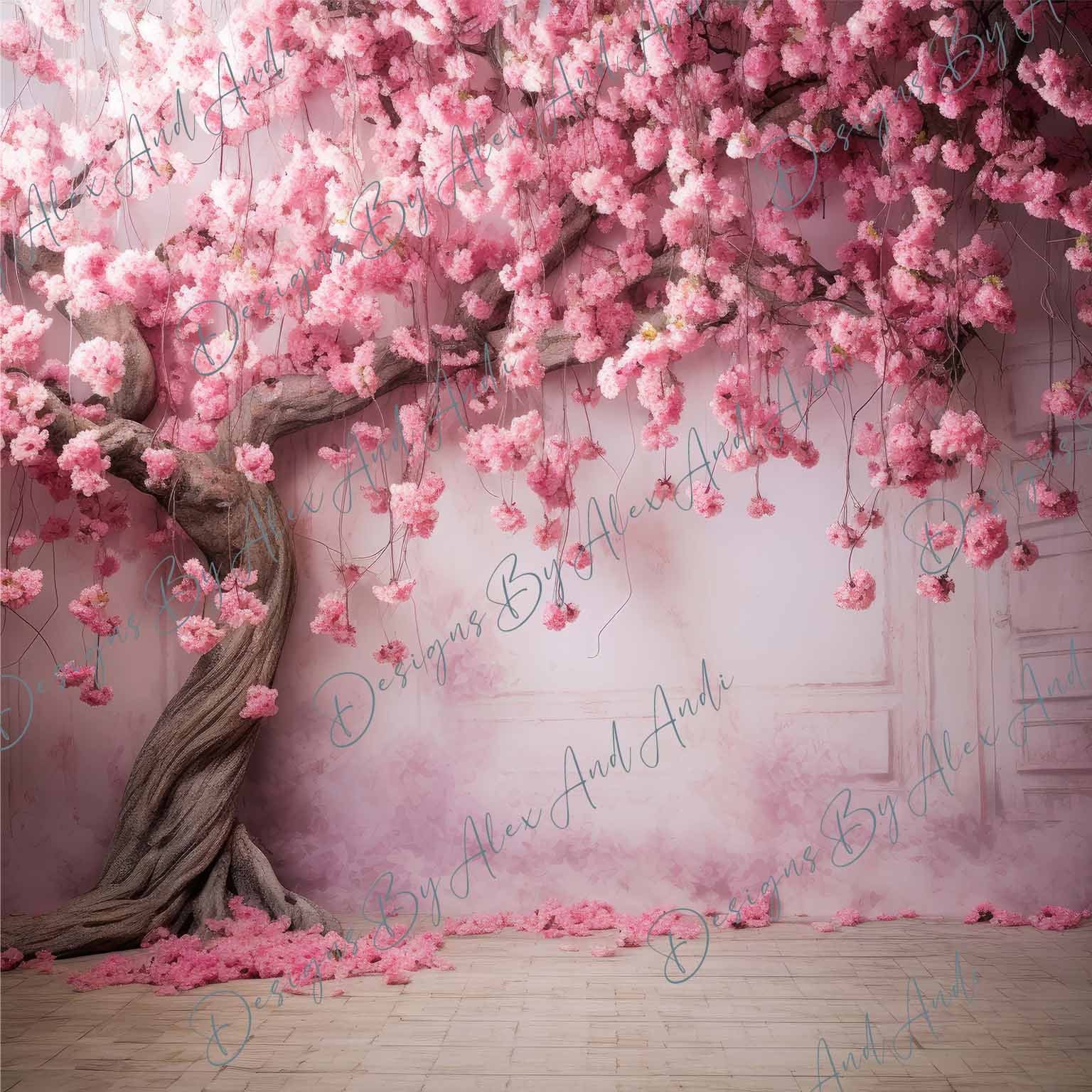 Cherry Blossom Prop Digital Backdrop Overlay Background Birthday Home ...