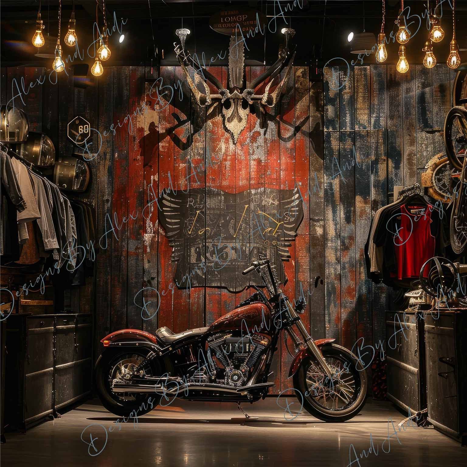 Motorcycle Digital Backdrop Overlay Wedding Background Event Photo ...