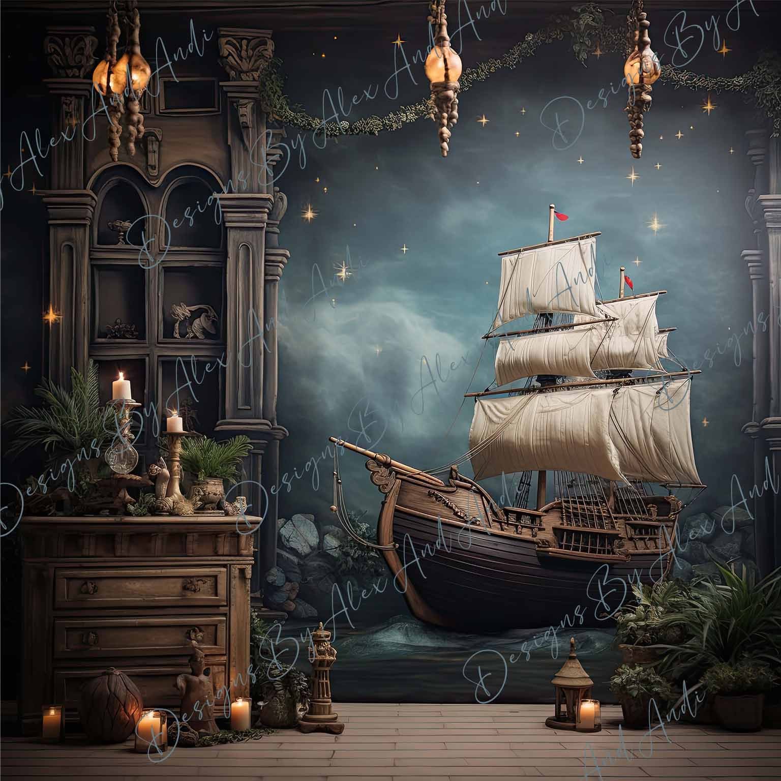 Pirate Backdrop Background Digital Birthday Child Photo Shoot Picture ...