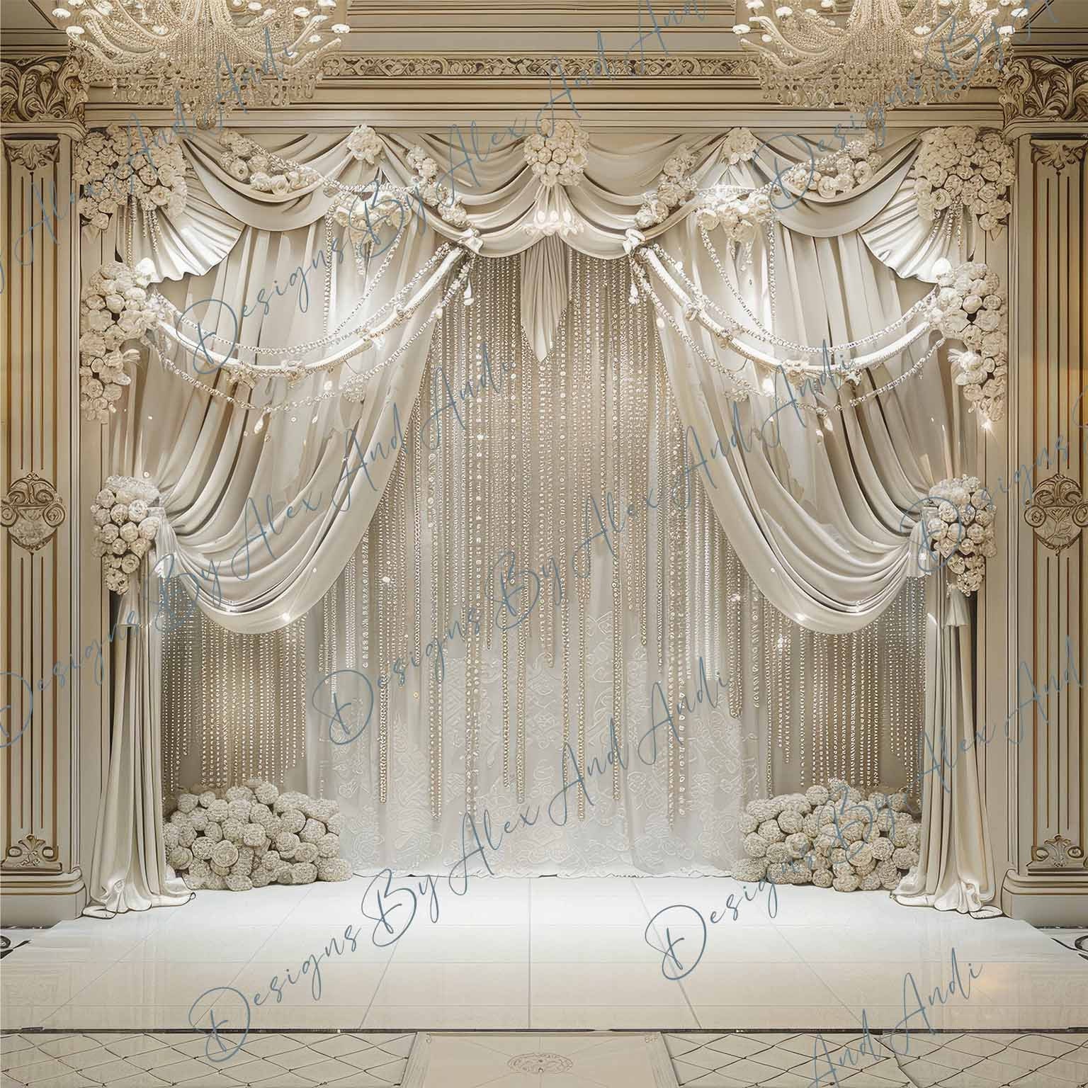 Pearl Room Digital Background Backdrop Wedding Bridal Overlay Party ...