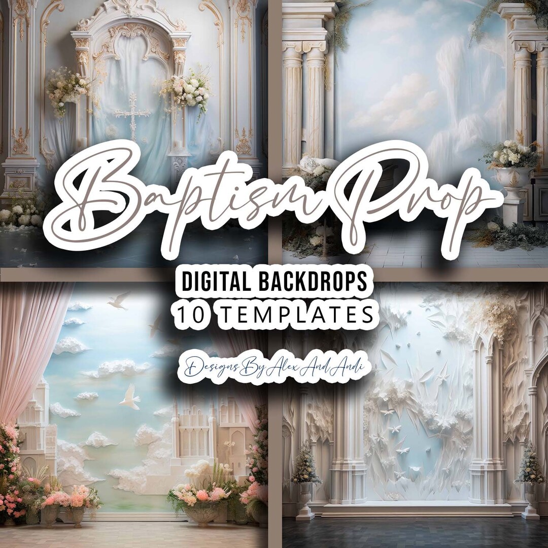 Baptism Prop Digital Backdrop Overlay Background Child Photo Picture ...