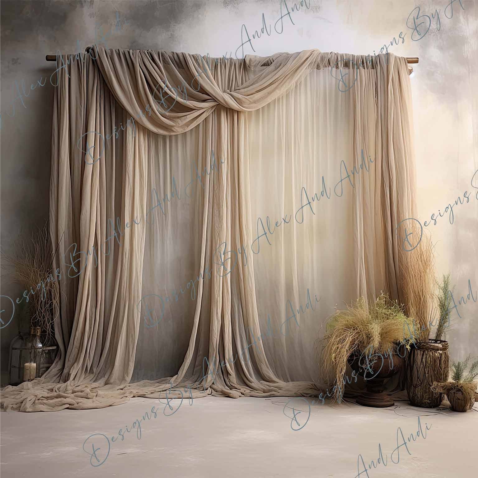 Cheesecloth Prop Digital Backdrop Overlay Wedding Sweet 16 Background ...