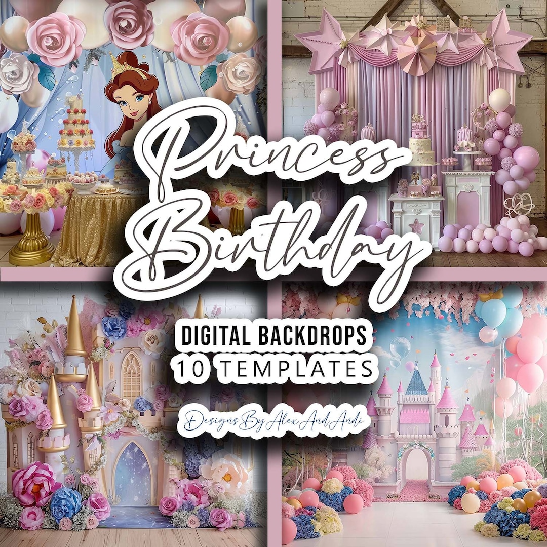 Princess Birthday Background Birthday Digital Backdrop Birth Day ...