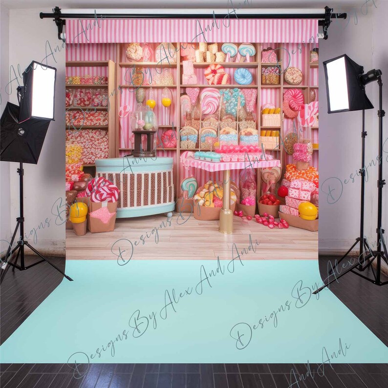 Candy Store Studio Backdrop Background Digital Photo Shoot Picture Prop ...