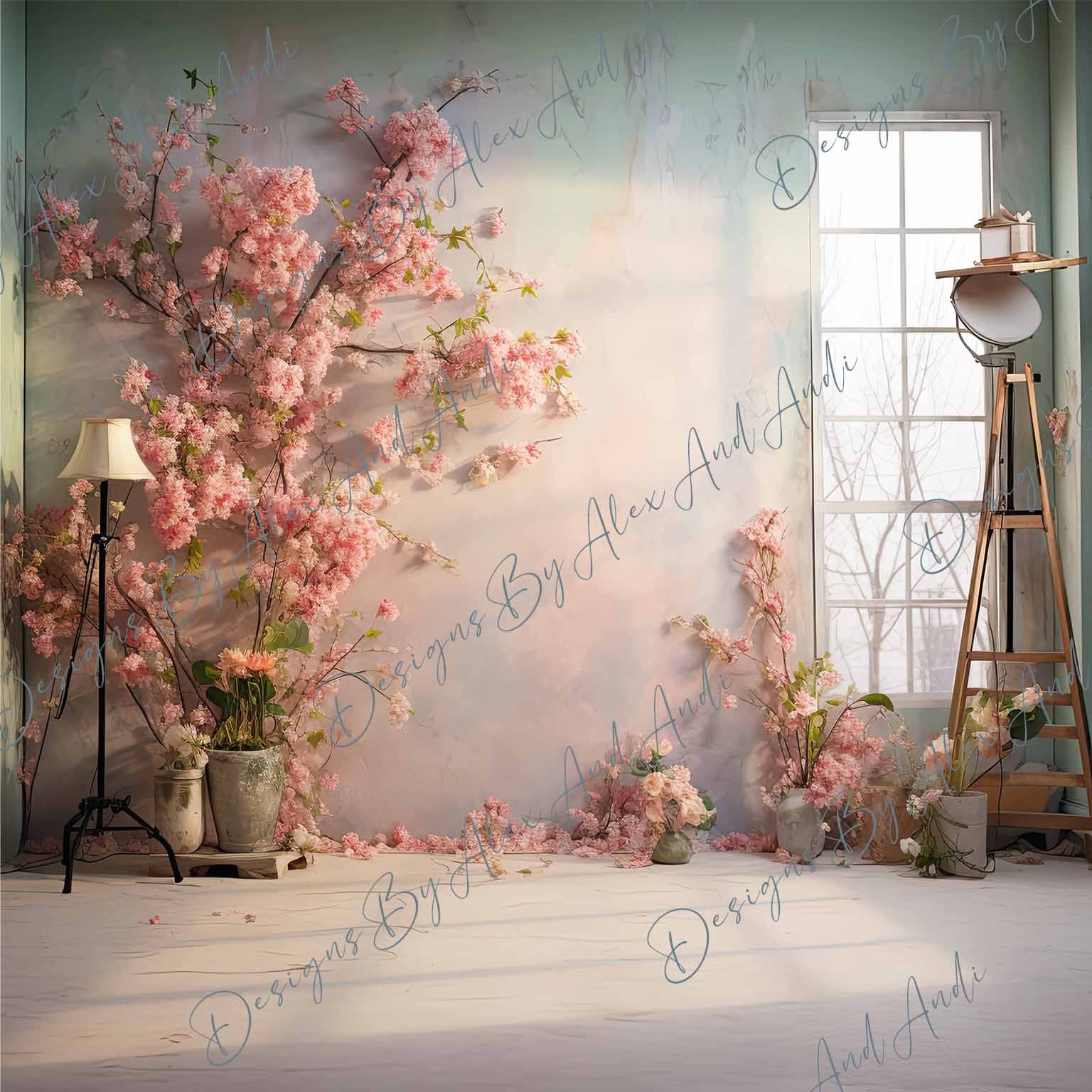 Spring Studio Digital Backdrop Overlay Background Birthday Photo Shoot ...