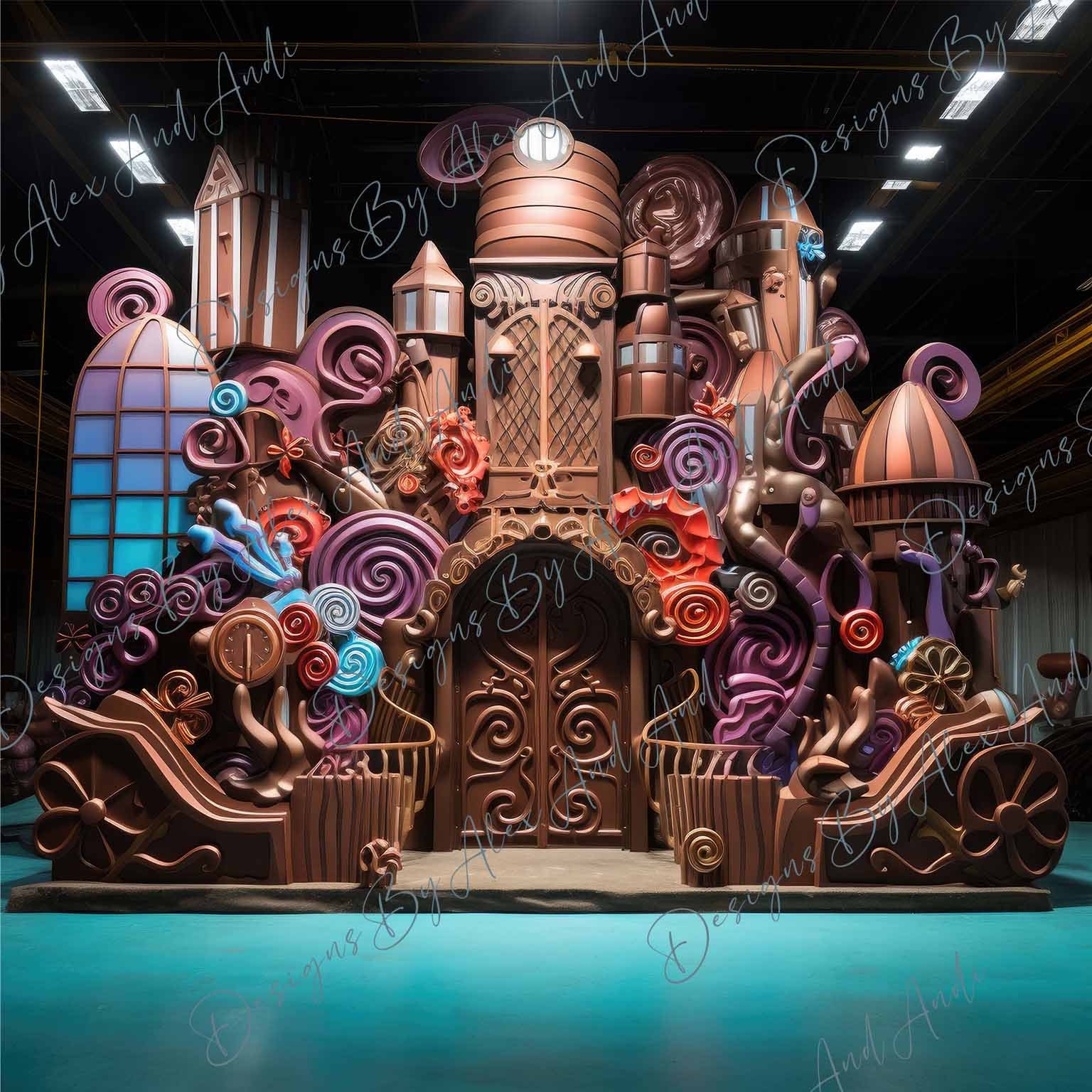 Chocolate Factory Backdrop Background Digital Birthday Child Photo ...