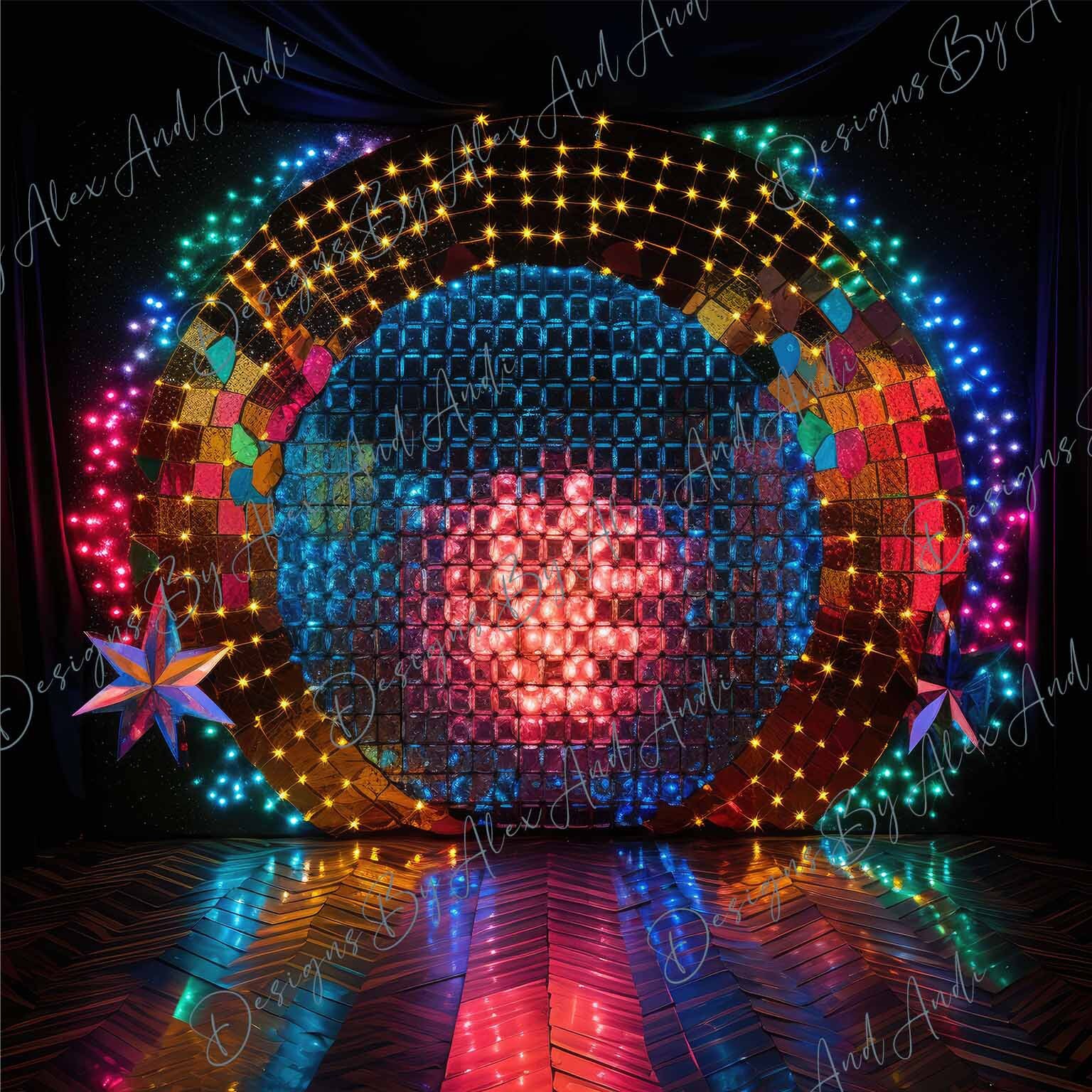 Disco Digital Backdrop Overlay Background Birthday Child Photo Shoot ...