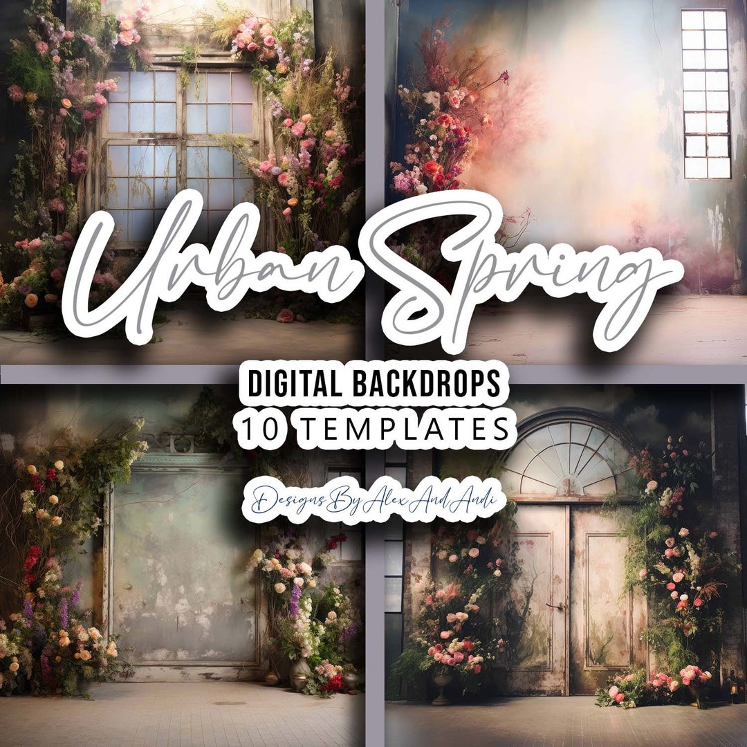 Urban Spring Digital Backdrop Overlay Child Background Photo Shoot ...