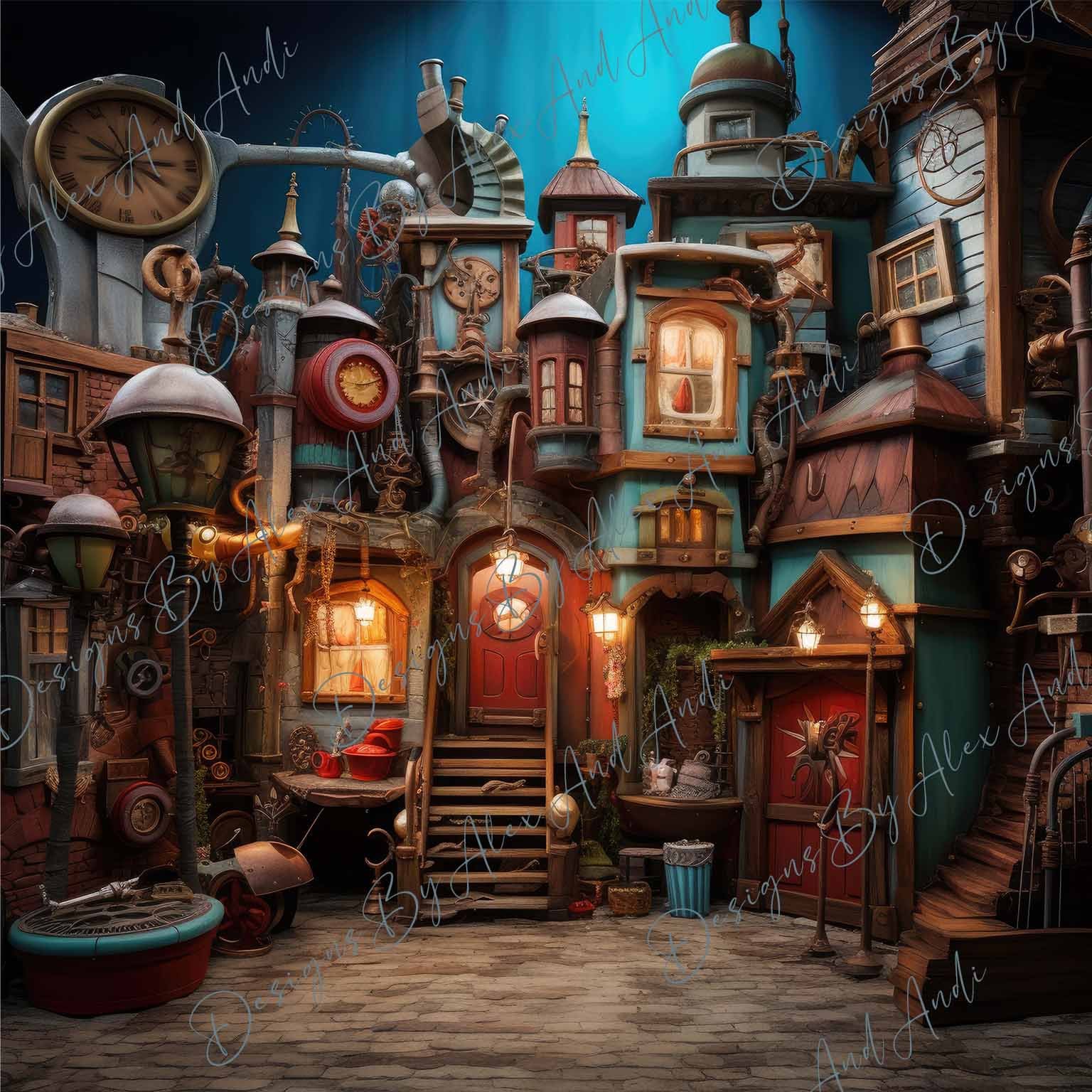 Elf Toy Factory Digital Backdrop Overlay Background Photo Picture ...