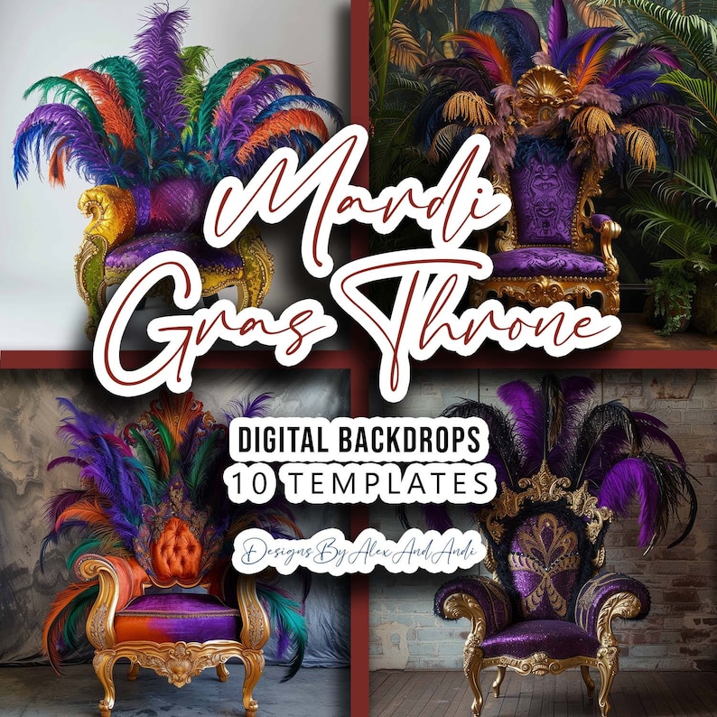 Mardi Gras Throne Digital Overlay Backdrop Background Event Photo ...