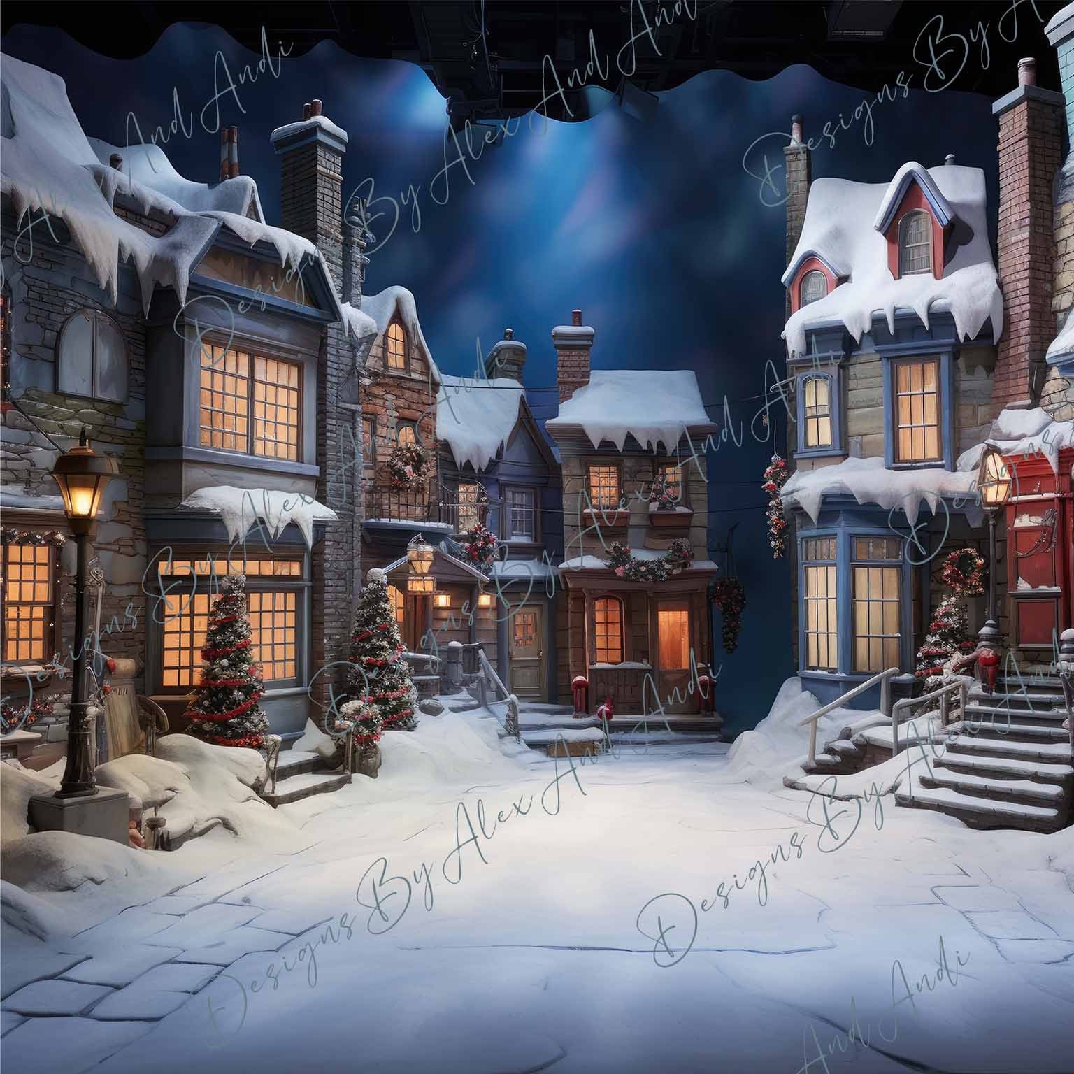 North Pole Workshop Digital Backdrop Overlay Background Holiday Child ...
