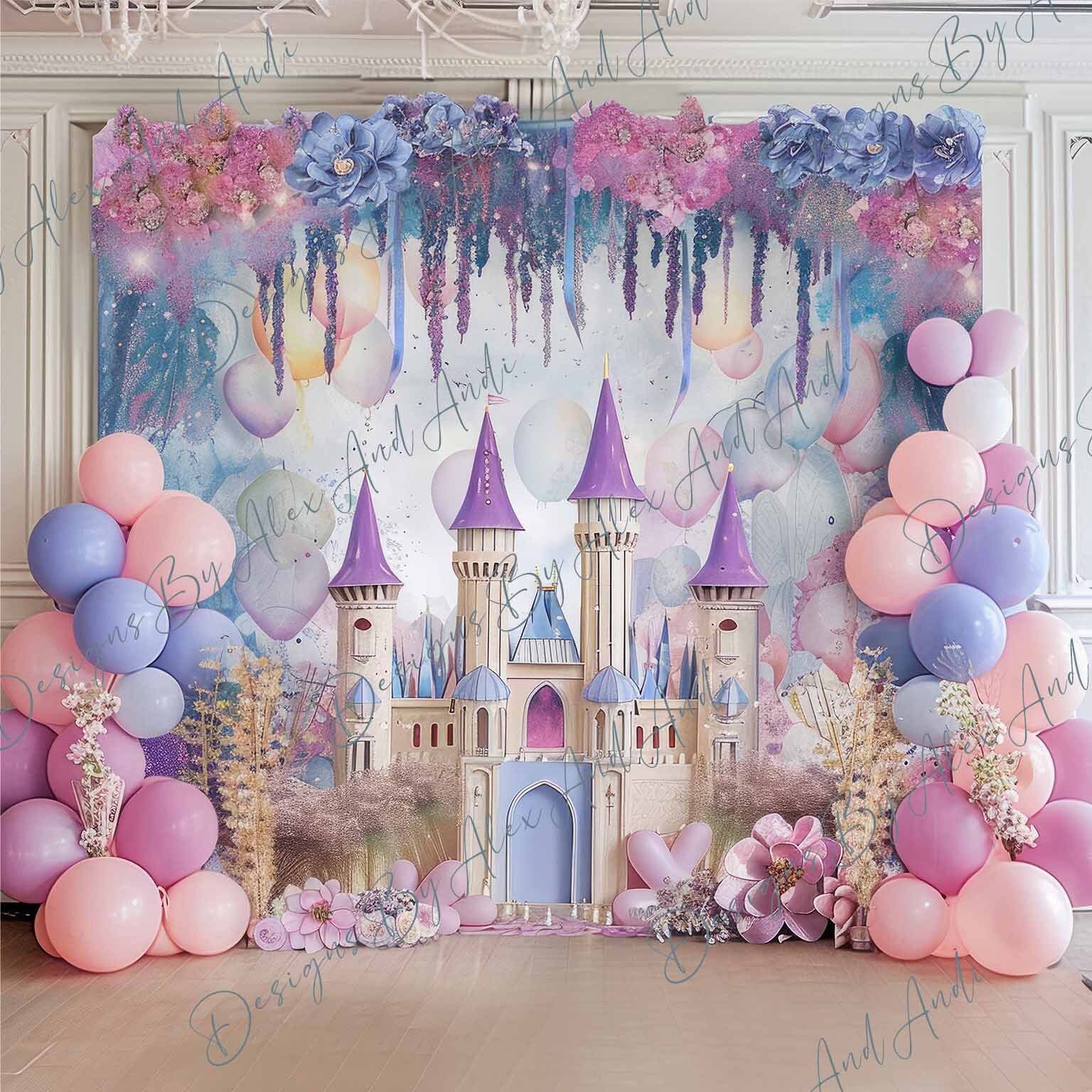 Princess Birthday Background Birthday Digital Backdrop Birth Day ...