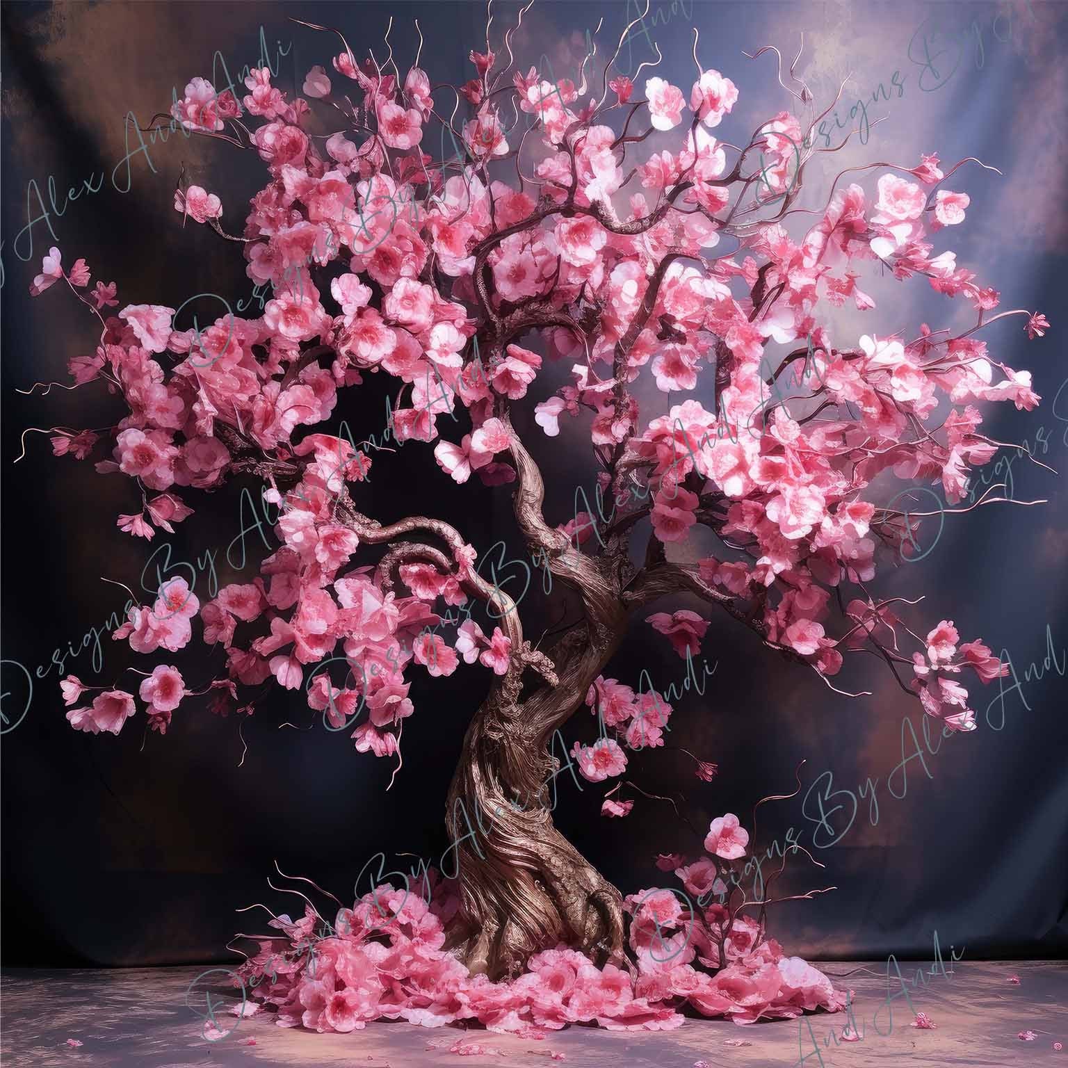 Cherry Blossom Tree Digital Backdrop Overlay Wedding Sweet 16 ...