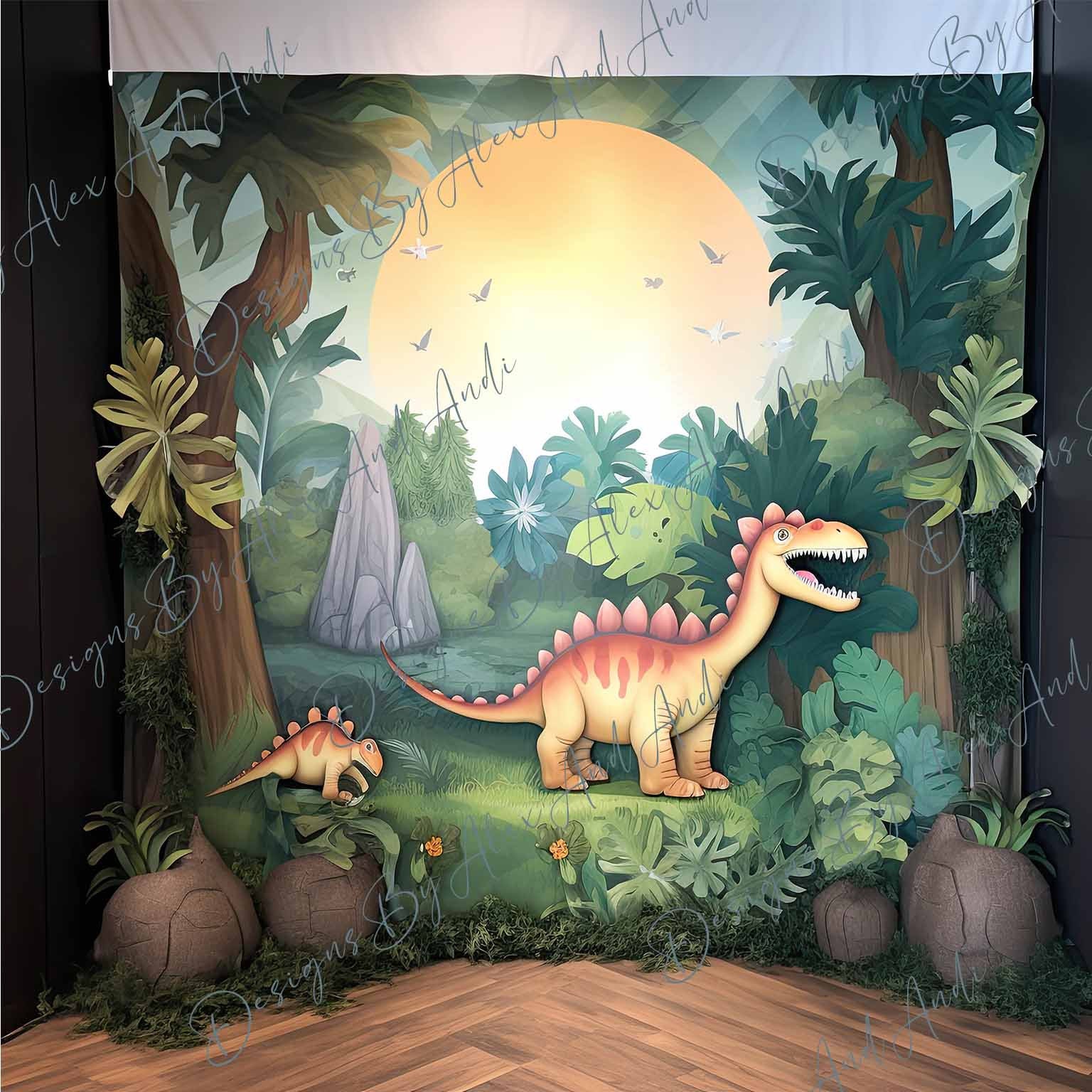 Dinosaur Childrens Backdrop Background Digital Photo Shoot Studio ...