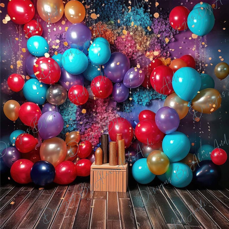 Party Studio Digital Backdrop Background Birthday Child Photo Shoot ...