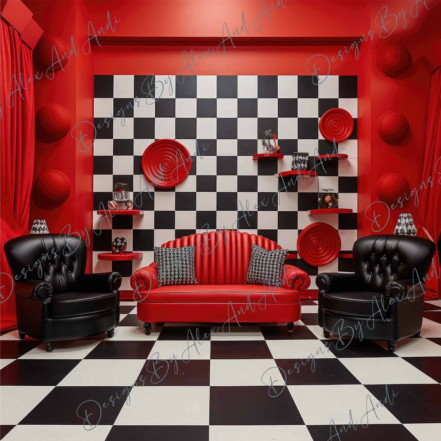 Checkers Backdrop Background Digital Birthday Child Photo - Etsy