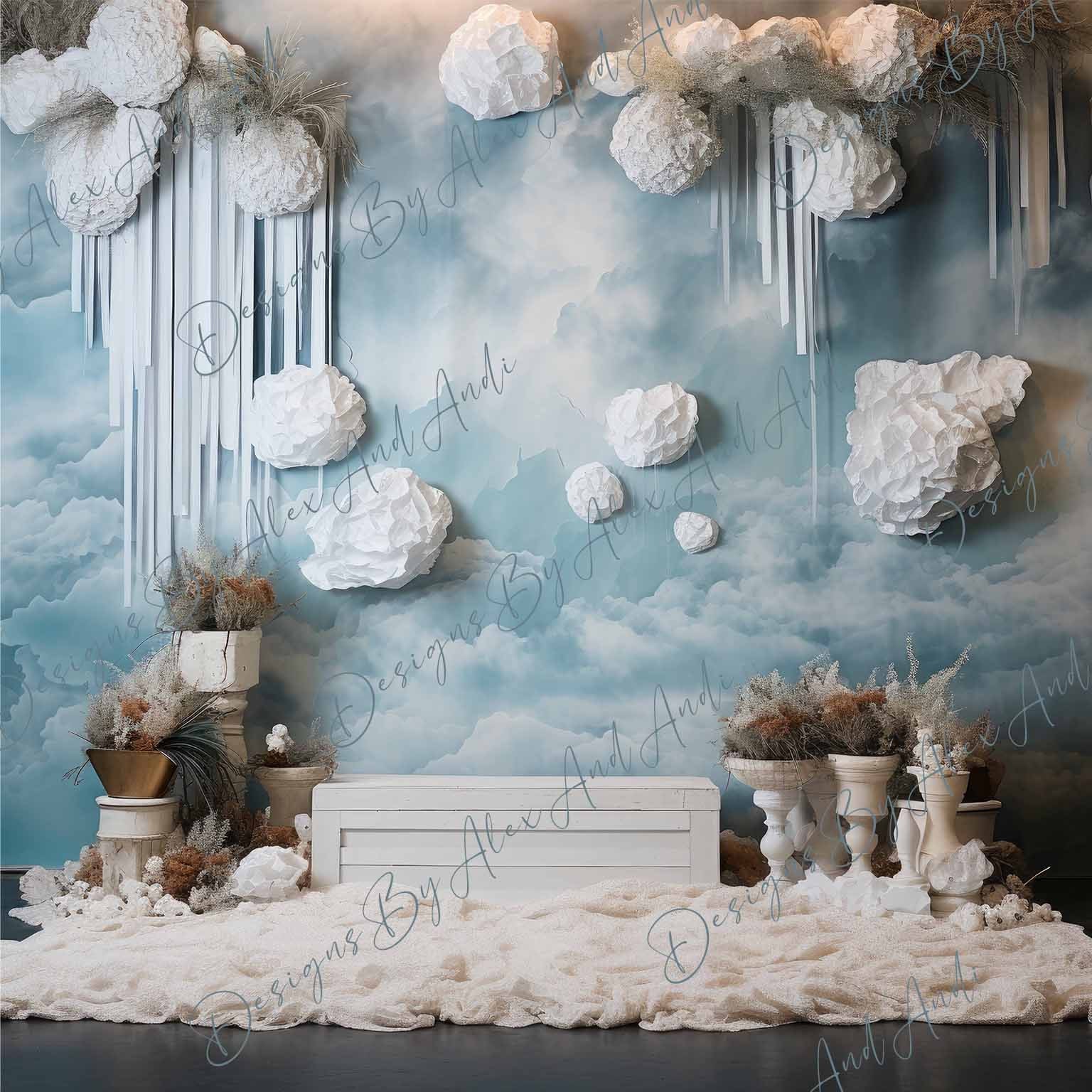 Baptism Tub Digital Backdrop Overlay Background Wedding Birthday Child ...