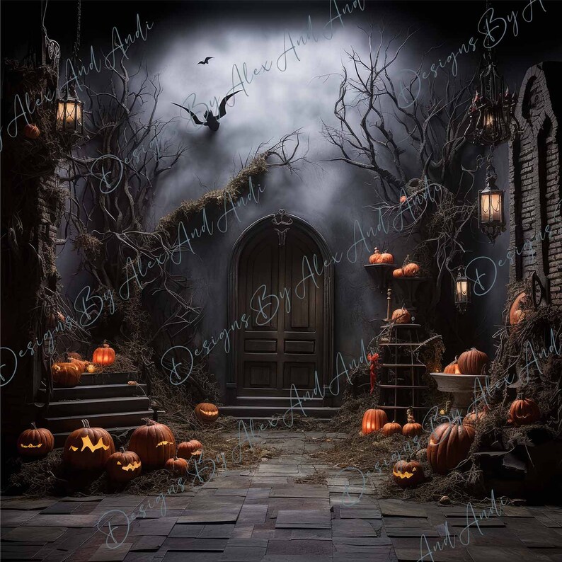 Haunted House Backdrop Background Digital Birthday Child Photo Shoot ...