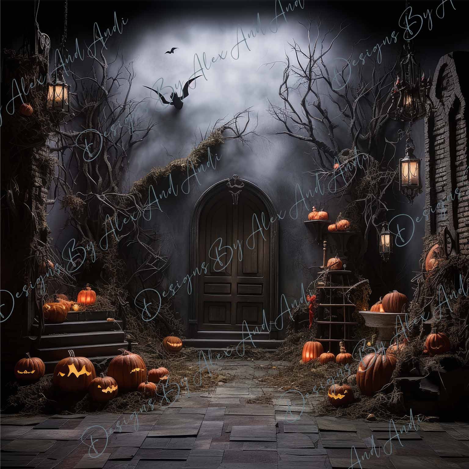 Haunted House Backdrop Background Digital Birthday Child Photo Shoot ...
