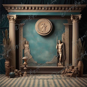 Ancient Greek Digital Backdrop Overlay Wedding Sweet 16 Background ...