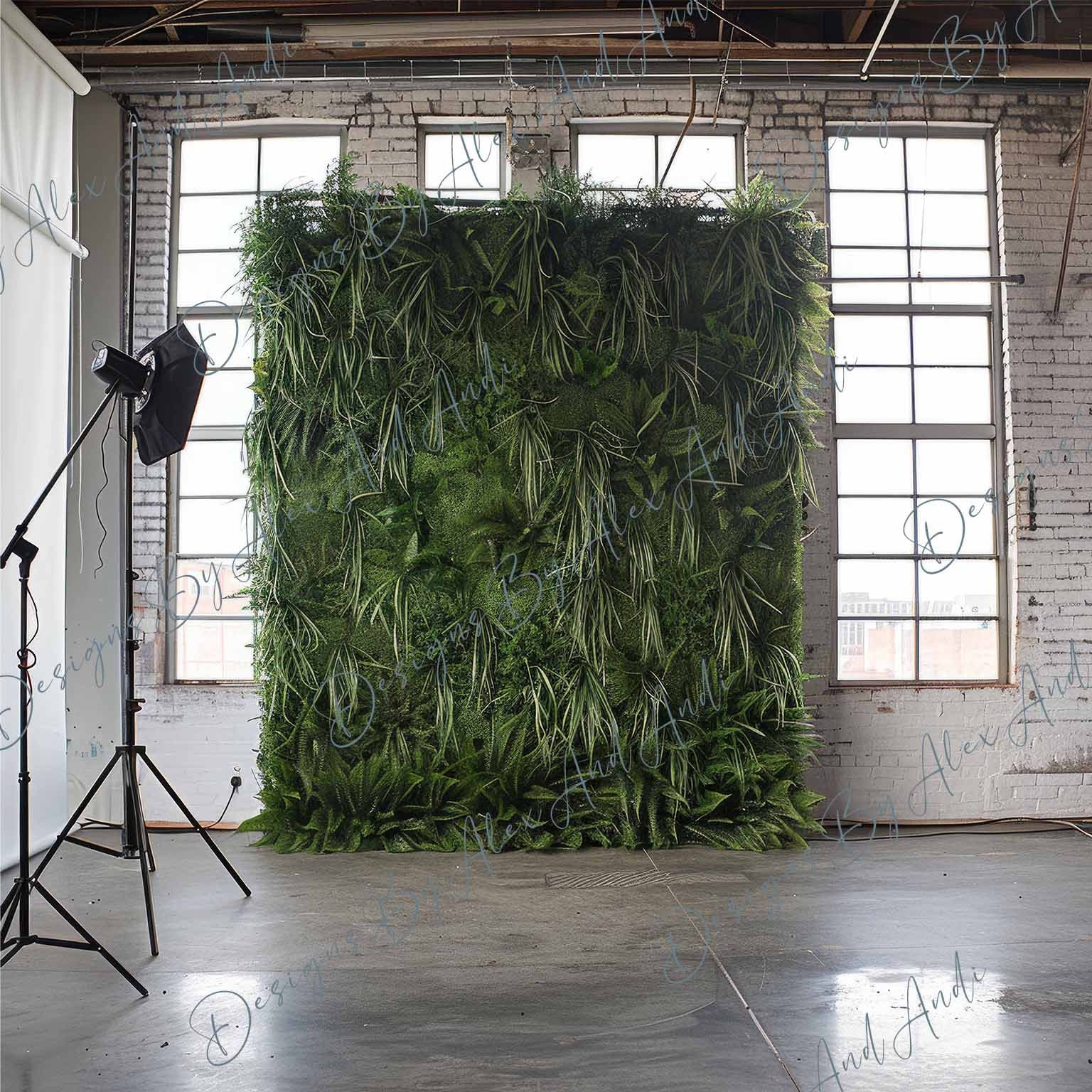 Urban Grass Garland Digital Backdrop Urban Backdrop Garland Event Photo ...