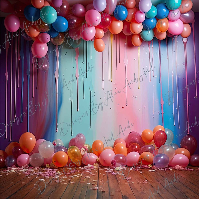 Party Studio Digital Backdrop Background Birthday Child Photo Shoot ...