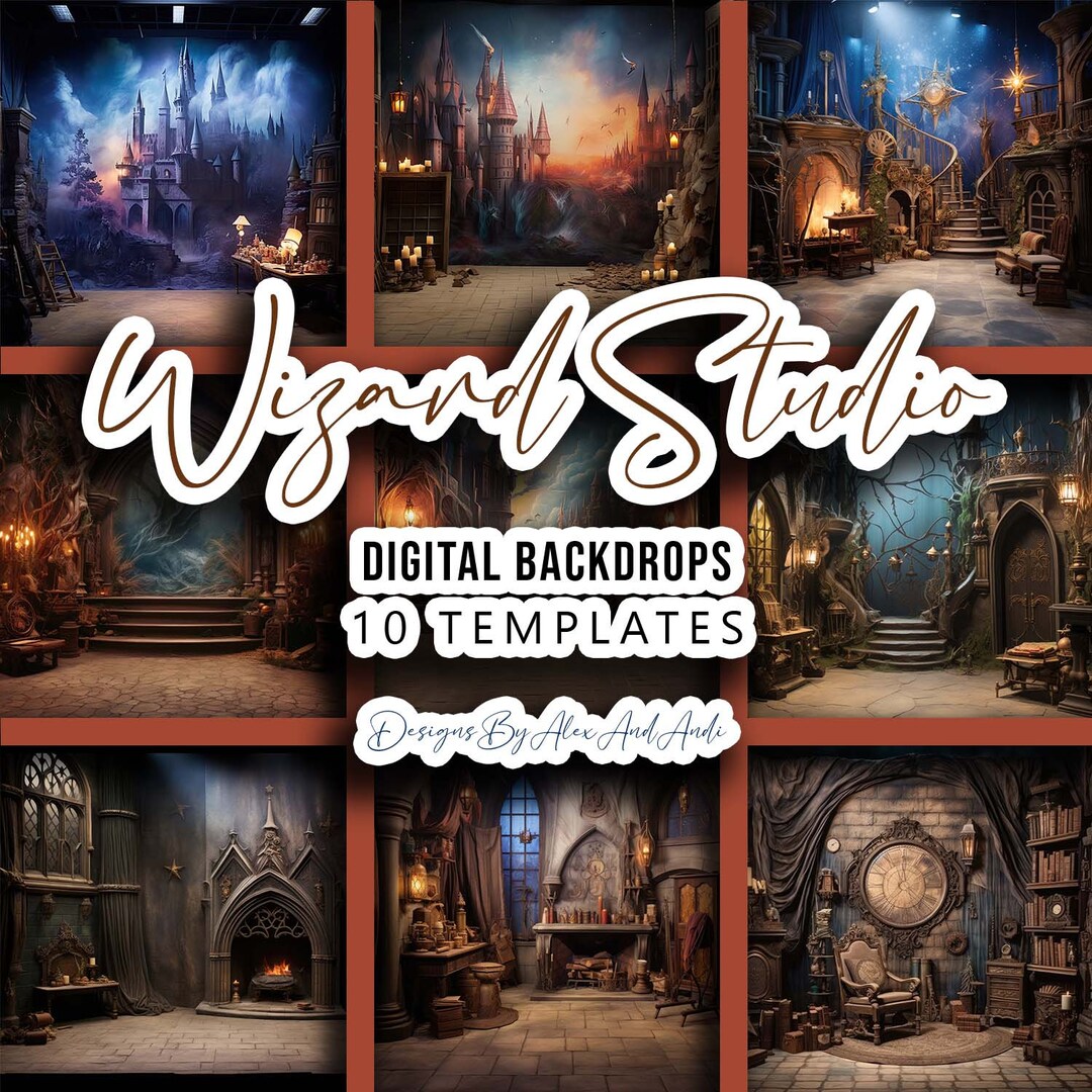 Wizard Studio Backdrop Background Digital Birthday Child Photo Shoot ...