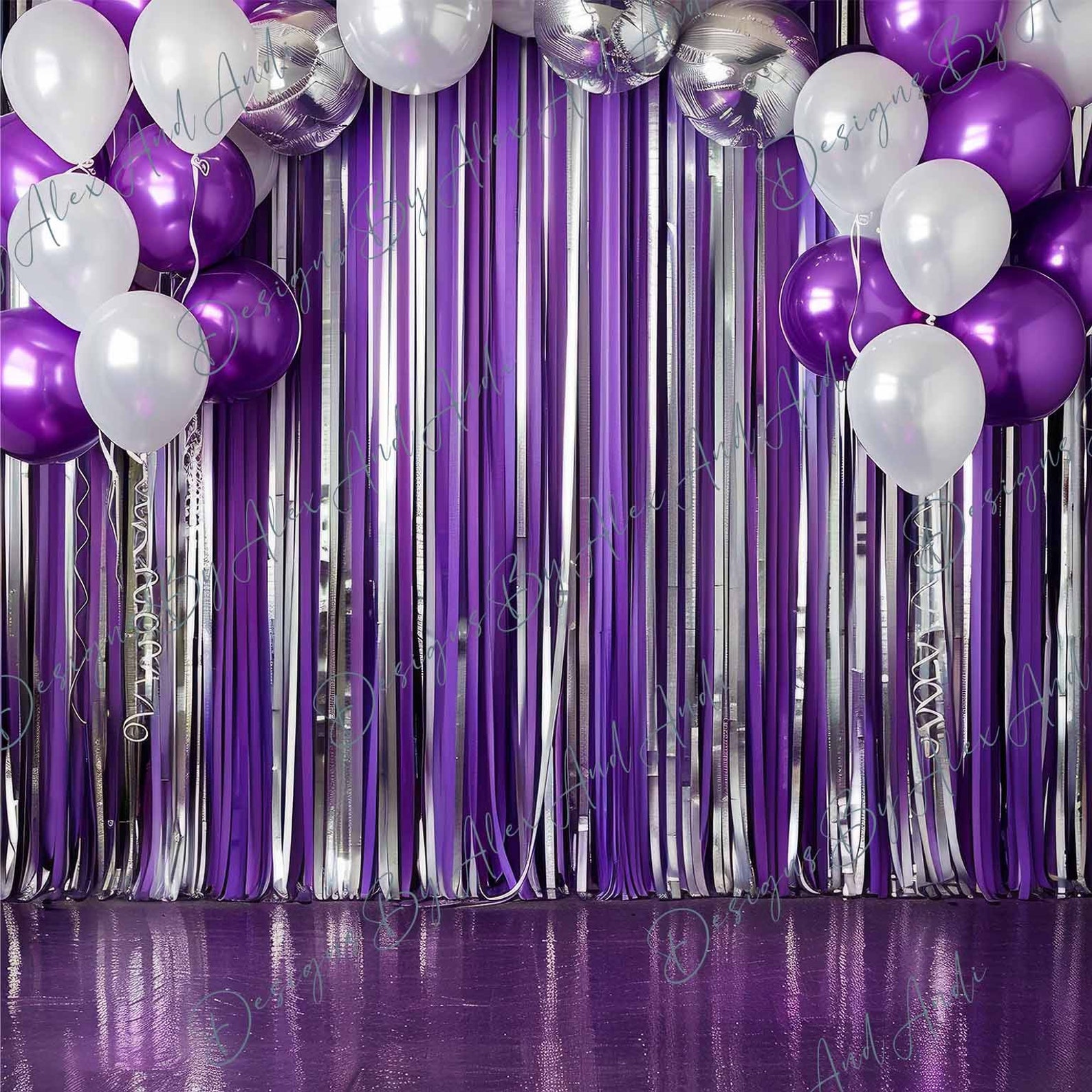 Purple Silver Celebrity Background Model Back Ground Booth Party Birth ...