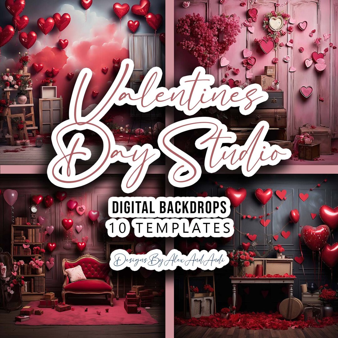 Valentines Day Studio Digital Backdrop Overlay Background Holiday Child ...