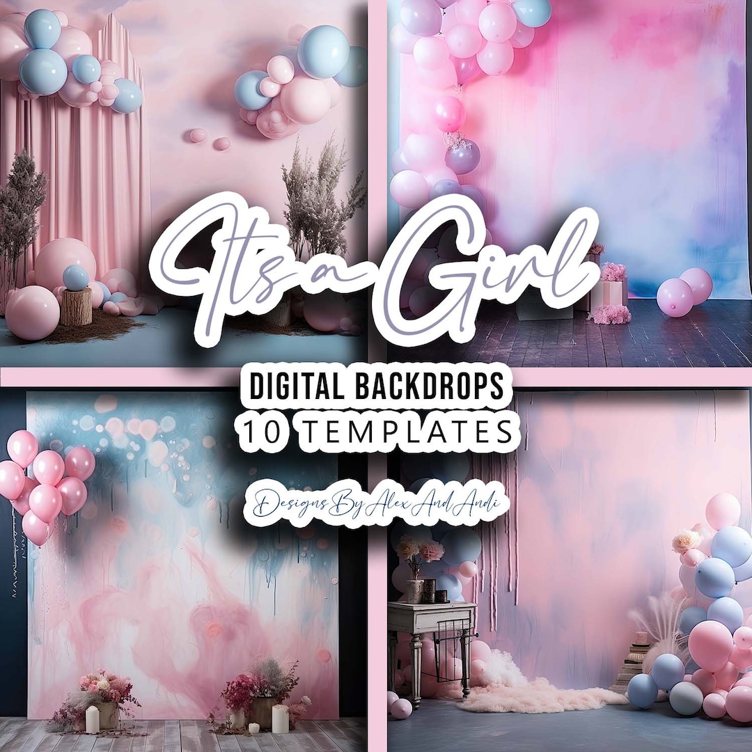 Its a Girl Digital Backdrop Overlay Background Photo Picture Studio ...