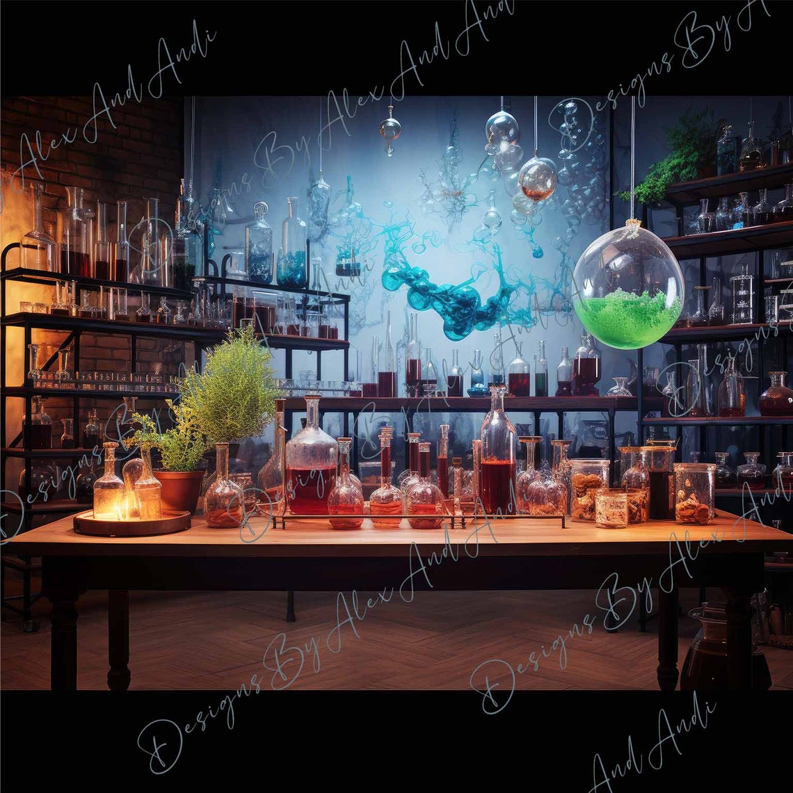 Mad Scientist Backdrop Background Digital Birthday Child Photo Shoot ...