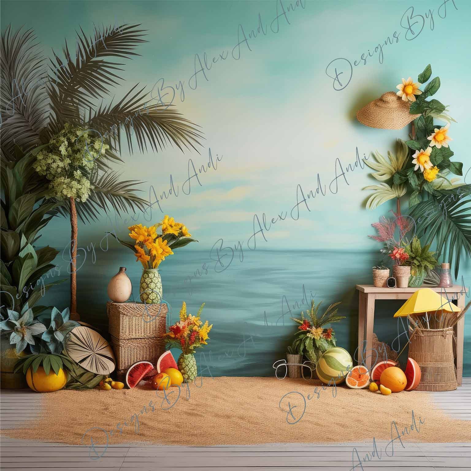 Summer Studio Digital Backdrop Background Birthday Child Photo Shoot ...