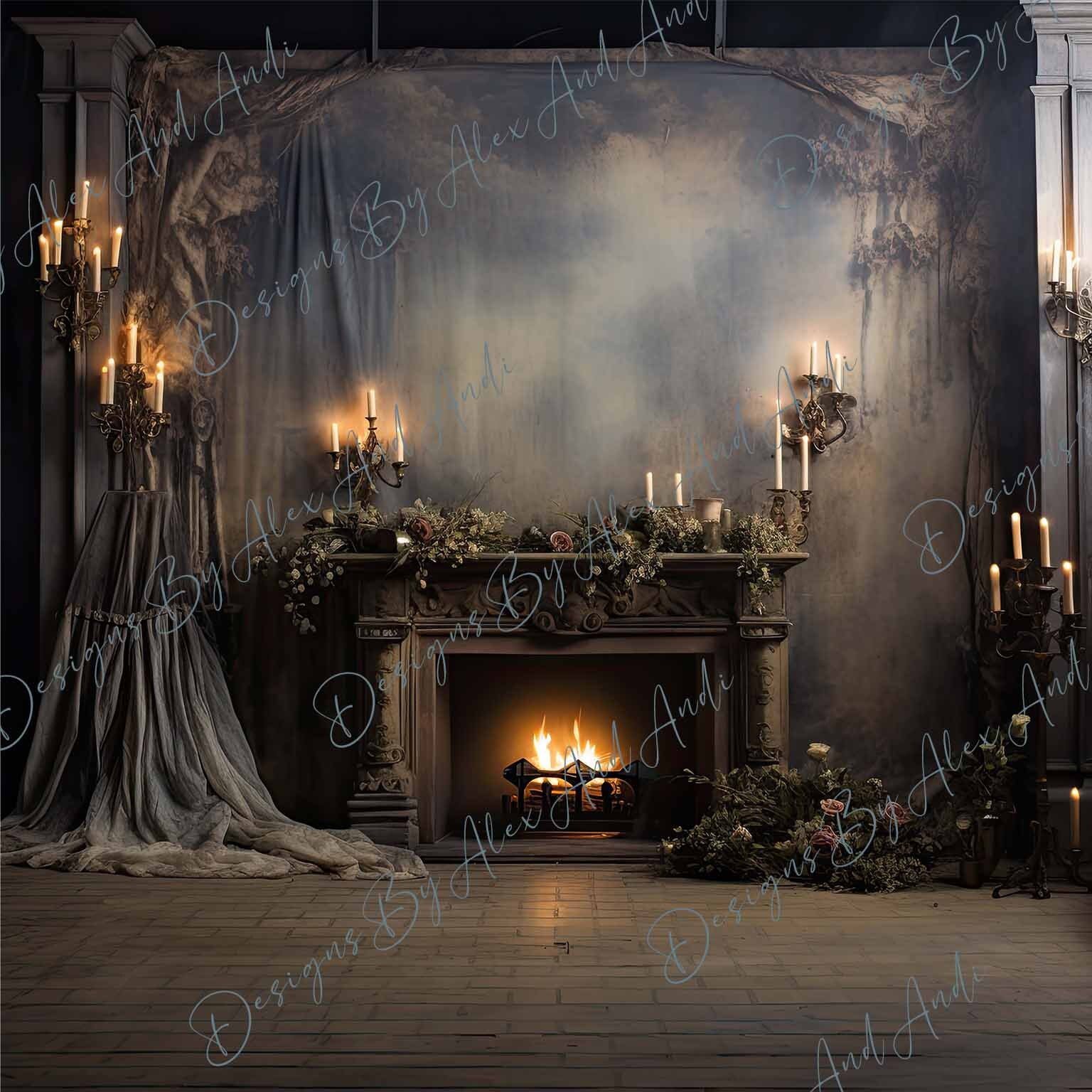 Candle Light Studio Backdrop Background Digital Birthday Child Photo ...