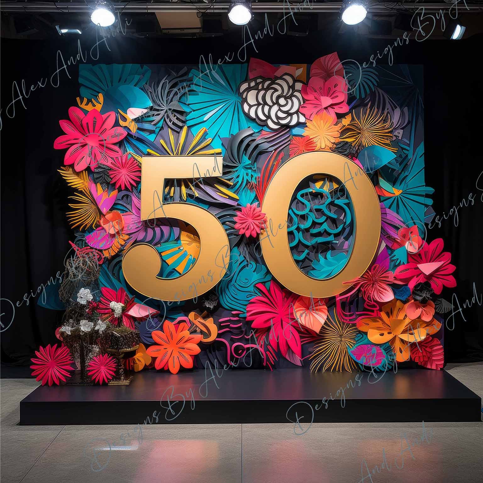 Fifty Birthday Digital Backdrop Overlay Background Photo Shoot Picture ...