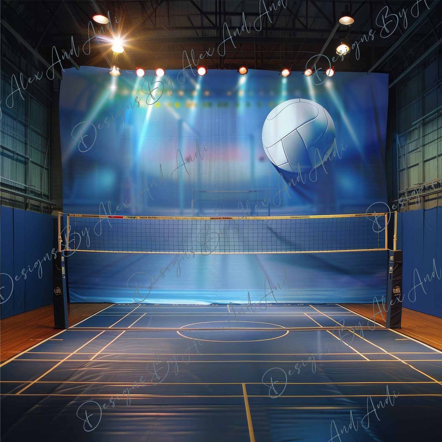 Volleyball Backdrop Sport Background Photo Shoot Ball Digital Backdrop ...