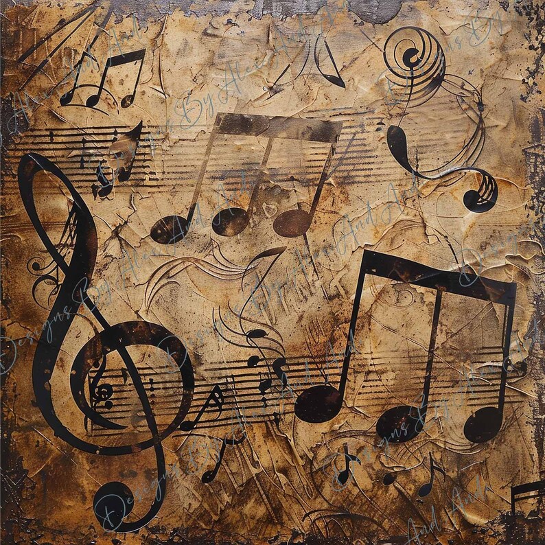 Music Wallpaper Photo Shoot Wall Paper Digital Backdrop Notes Picture ...