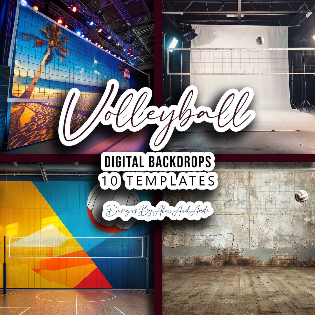 Volleyball Backdrop Sport Background Photo Shoot Ball Digital Backdrop ...