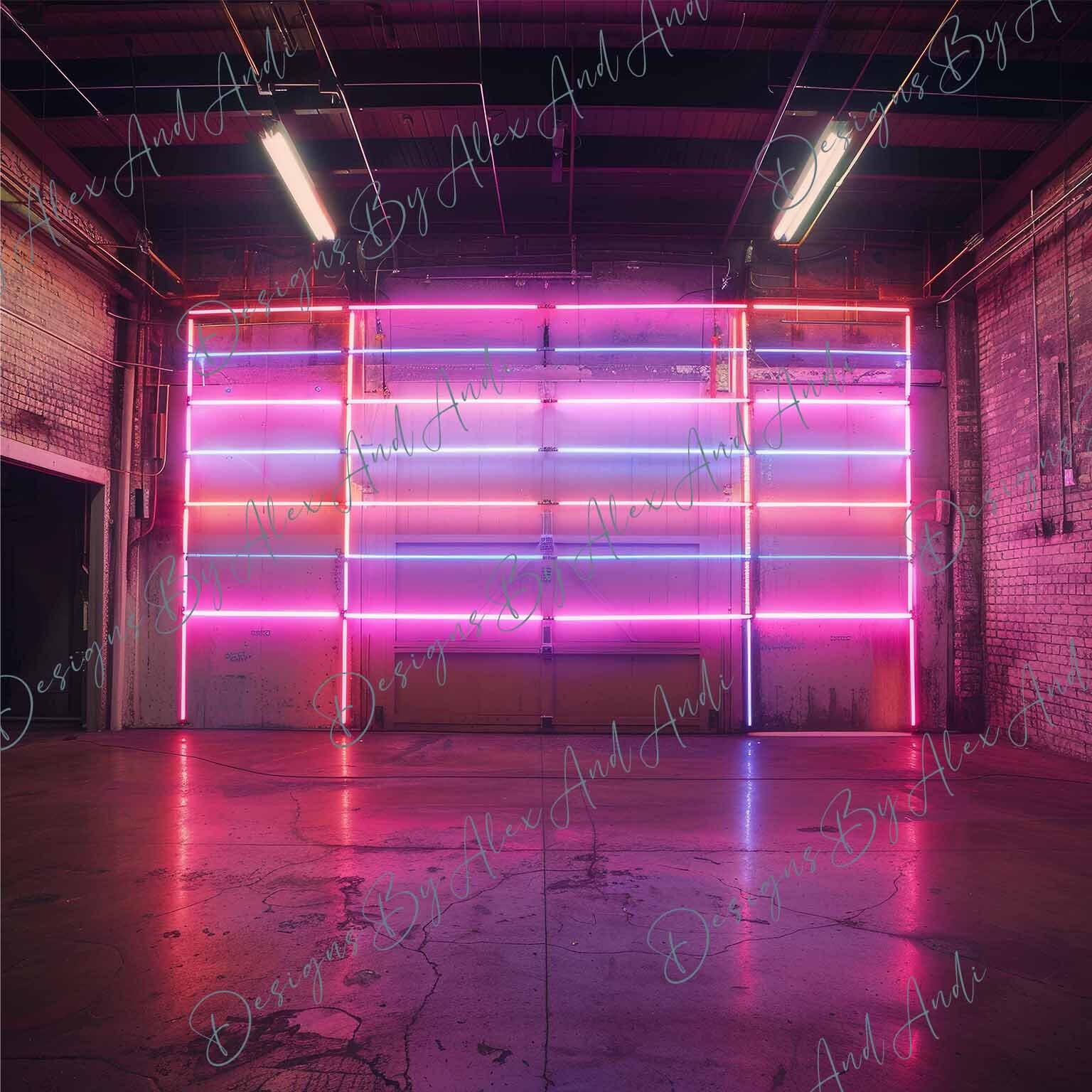 Urban Neon Background City Backdrop Subway Picture Photo Shoot Digital ...