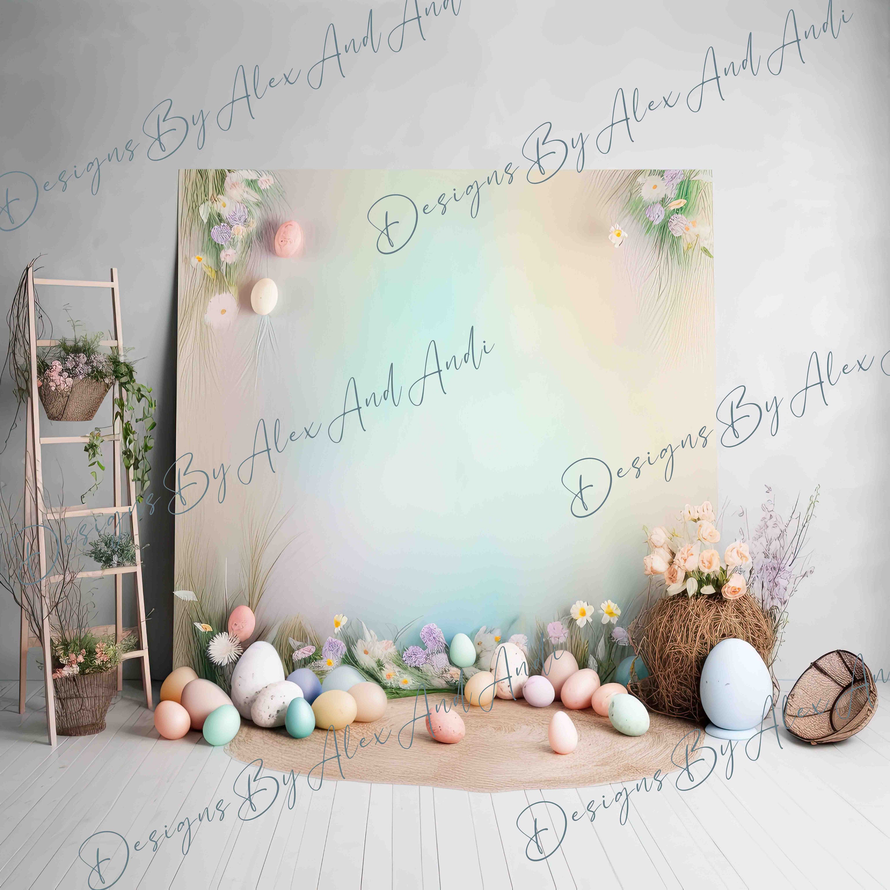 Easter Studio Backdrop Background Digital Photo Easter Photo Studio Set ...