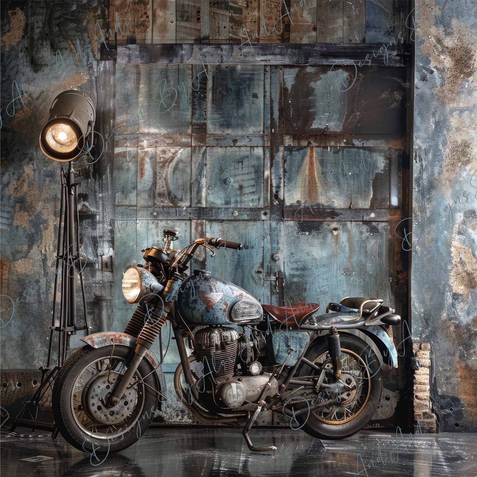 Motorcycle Studio Digital Background Backdrop Overlay Party Photo Shoot ...
