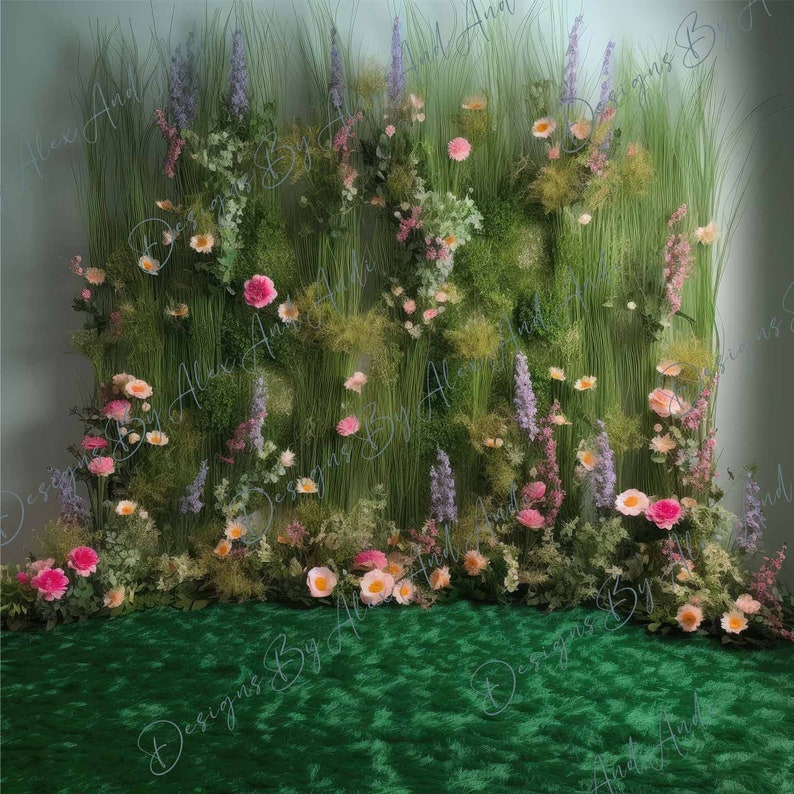 Grass Floral Backdrop Background Digital Photo Shoot Studio - Etsy