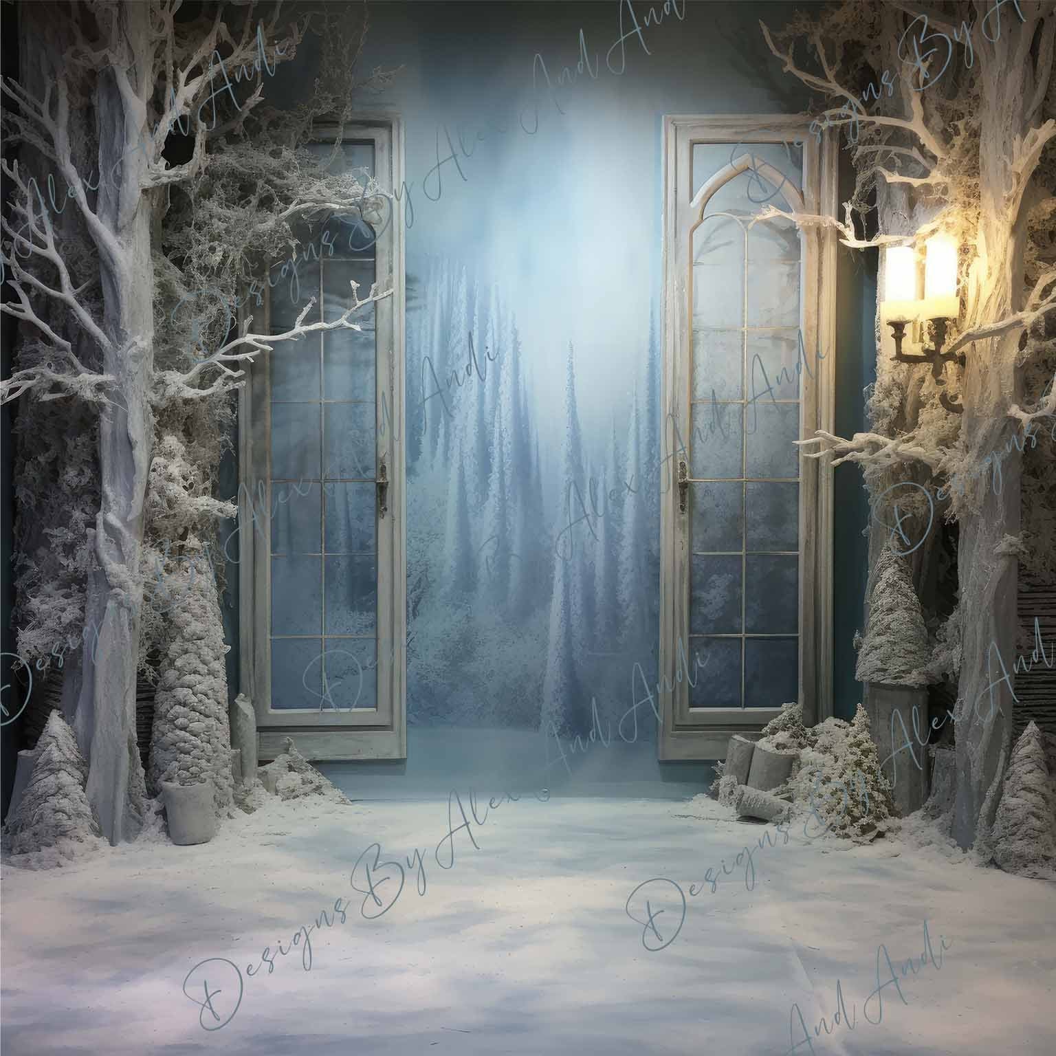 Winter Digital Backdrop Overlay Background American Flag Event Photo ...