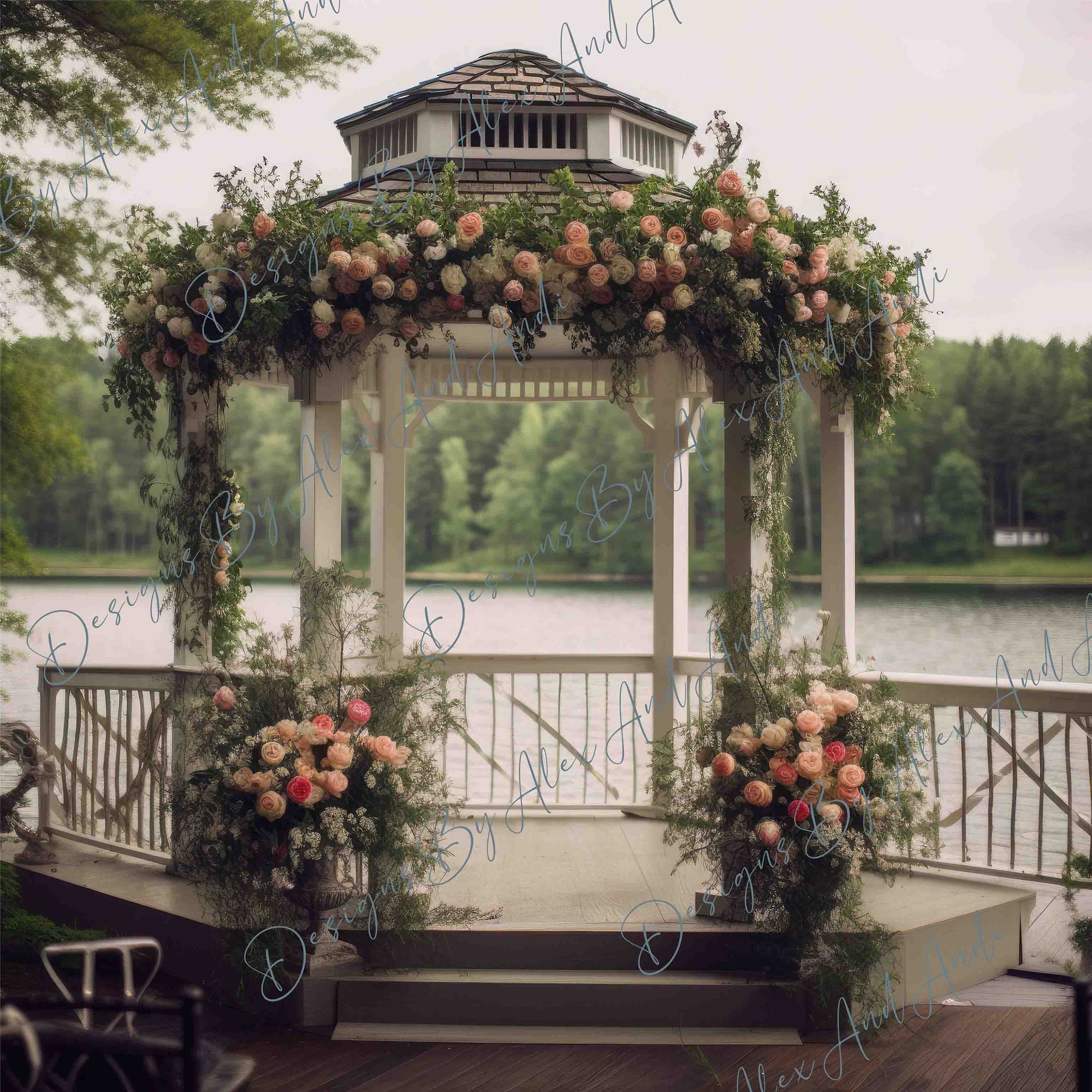 Wedding Gazebo Backdrop Background Digital Photo Shoot Studio Newlywed ...
