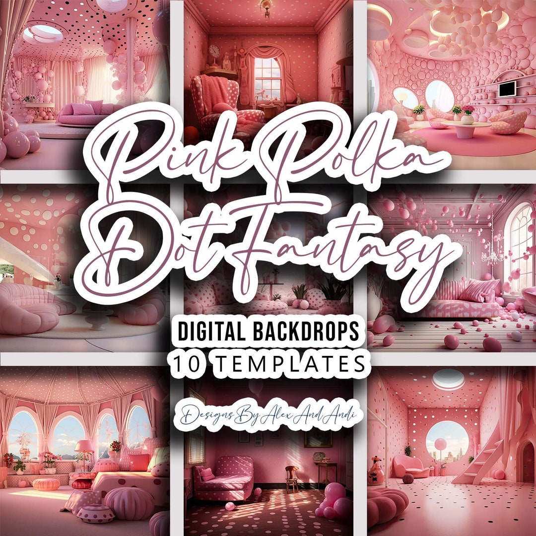 Pink Polka Dot Fantasy Backdrop Background Digital Birthday Child Photo ...