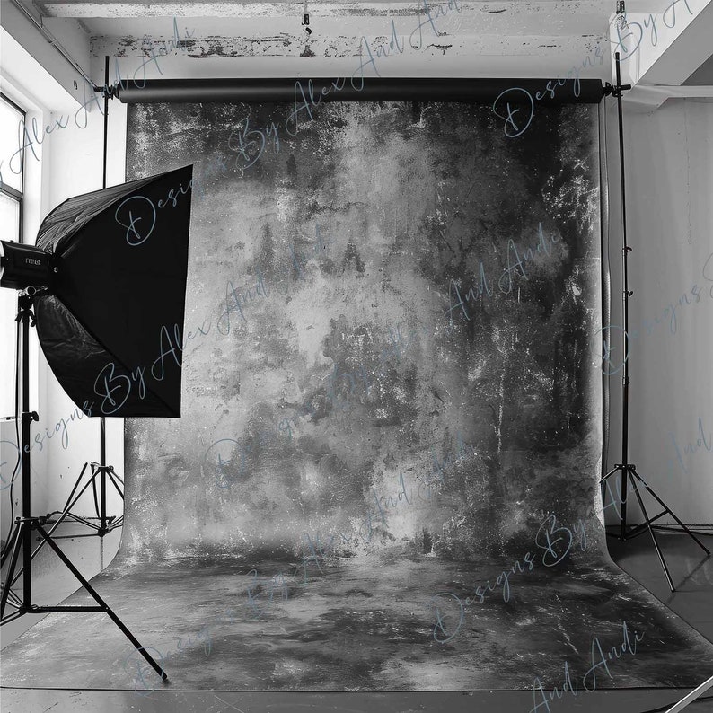 White and Black Back Drop Model Photo Studio Digital Backdrop Picture ...